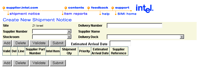 Create New Shipment - Manual Input